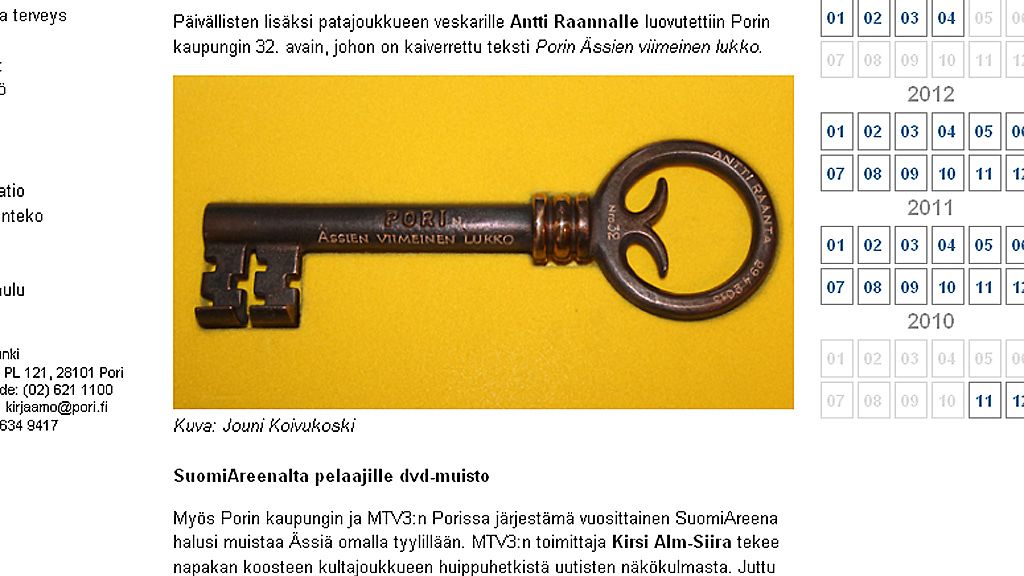 Raanta sai erityislahjan Porin kaupungilta - MTVuutiset.fi Raanta sai erityislahjan Porin kaupungilta - MTVuutiset.fi