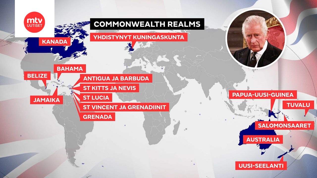 Charles III on myös 14 muun valtion kuningas – Tällainen on entinen ...