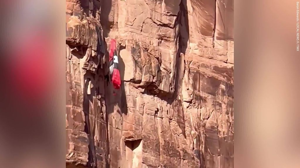 Base-hyppääjän kauhunhetket tallentuivat videolle – törmäsi kallioon ja ...