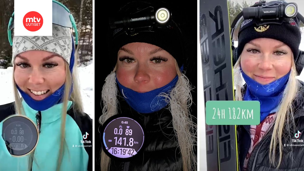 Hiihtohimo ja isoäidin esimerkki johti hurjaan haasteeseen – oululainen Vilma hiihti 24 tuntia ...