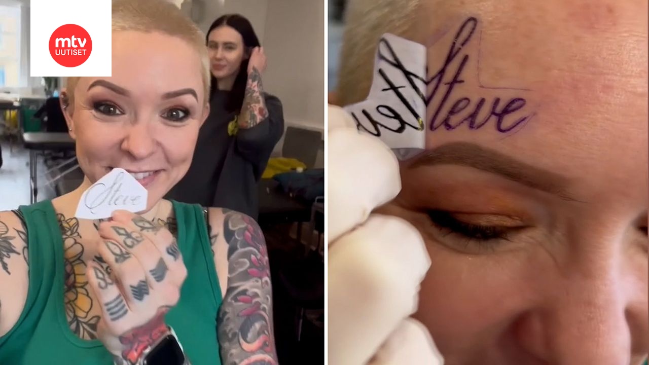 Tyttöystävä esitti tatuoineensa poikaystävänsä nimen ohimoonsa ...