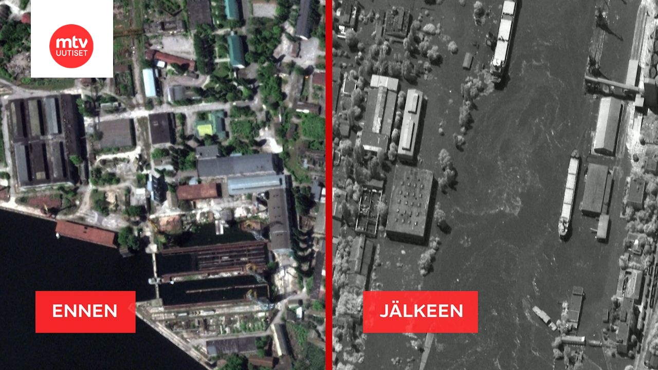 Vesi tulvi ryminällä Hersoniin: Satelliittikuvat paljastavat ...
