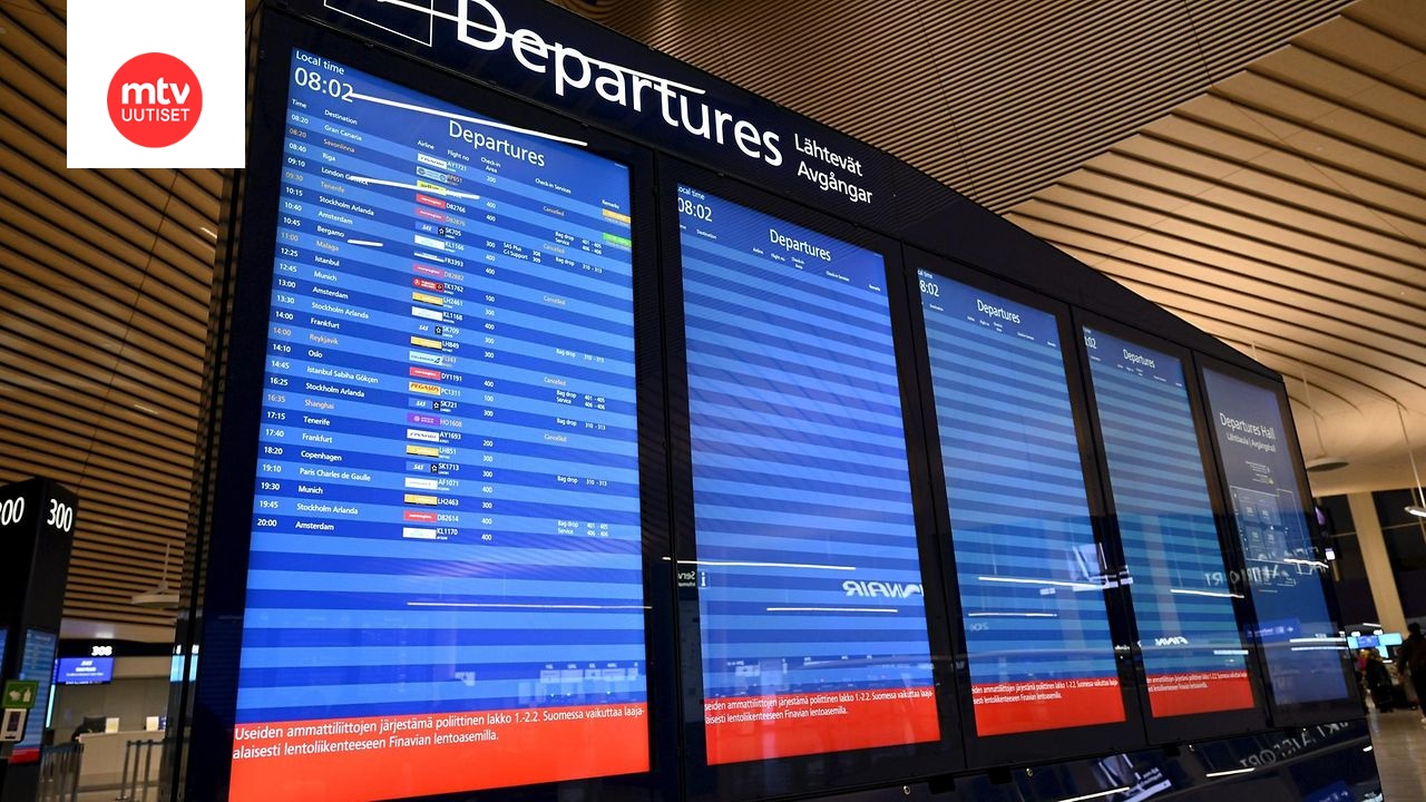 Lentoja lakon takia vain murto-osa normaalista - MTVuutiset.fi
