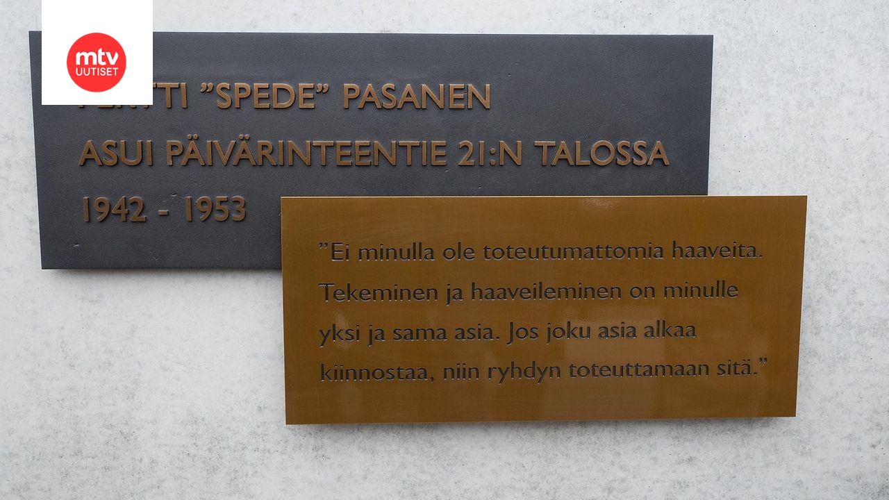 Spede Pasasen muistolaatta on varastettu - MTVuutiset.fi